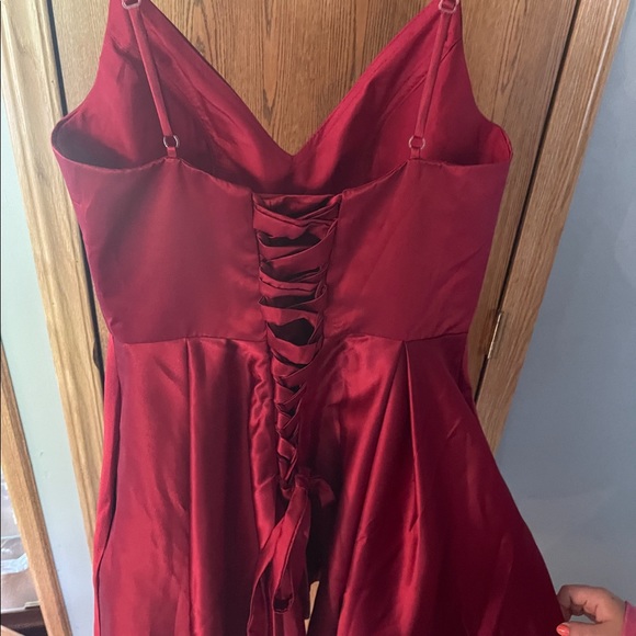 Dresses | Simple Red Satin Homecoming Dress | Poshmark